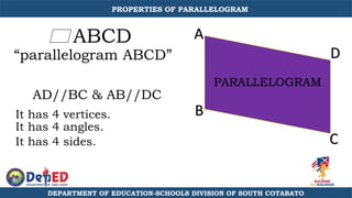PROPERTIES OF PARALLELOGRAM .pptx