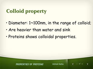 Properties of proteins (Chemistry of Proteins (Part - IV) | PPSX