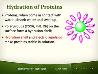 Properties of proteins (Chemistry of Proteins (Part - IV) | PPSX