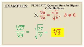 Properties of radicals 9 | PPTX
