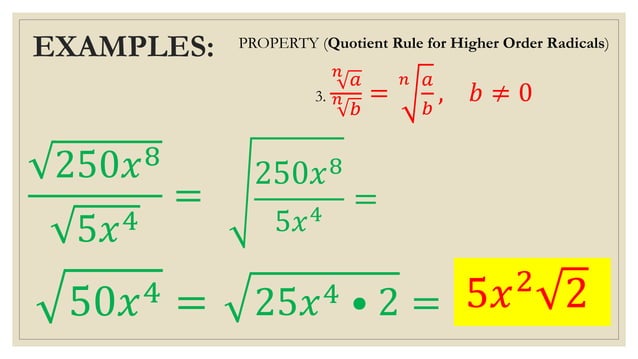 Properties of radicals 9 | PPTX