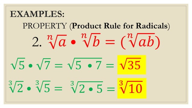 Properties of radicals 9 | PPTX