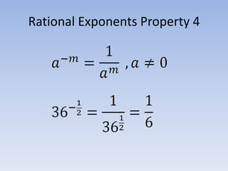 Properties of rational exponents | PPTX