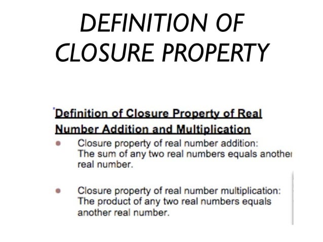 Properties Of Real Numbers | Key