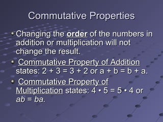 Properties of real_numbers | PPT