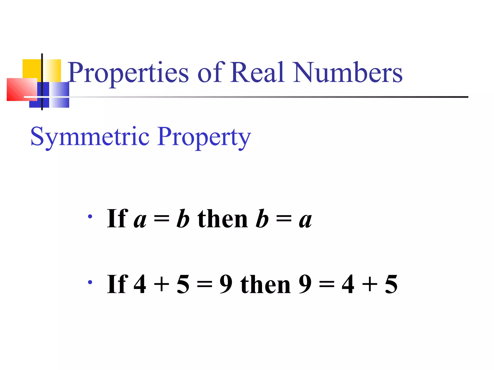 Properties of real numbers | PPT