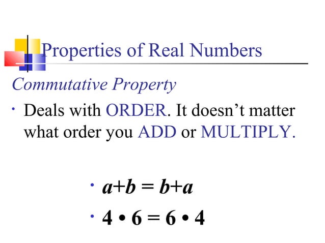 Properties of real numbers | PPT | Real Estate Renting and Leasing ...