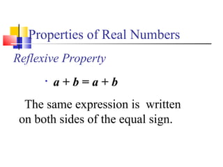 Properties of real numbers | PPT