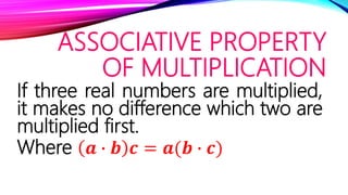 Properties of real numbers | PPTX