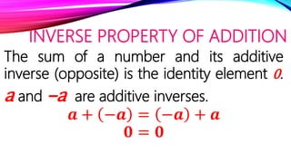 Properties of real numbers | PPTX