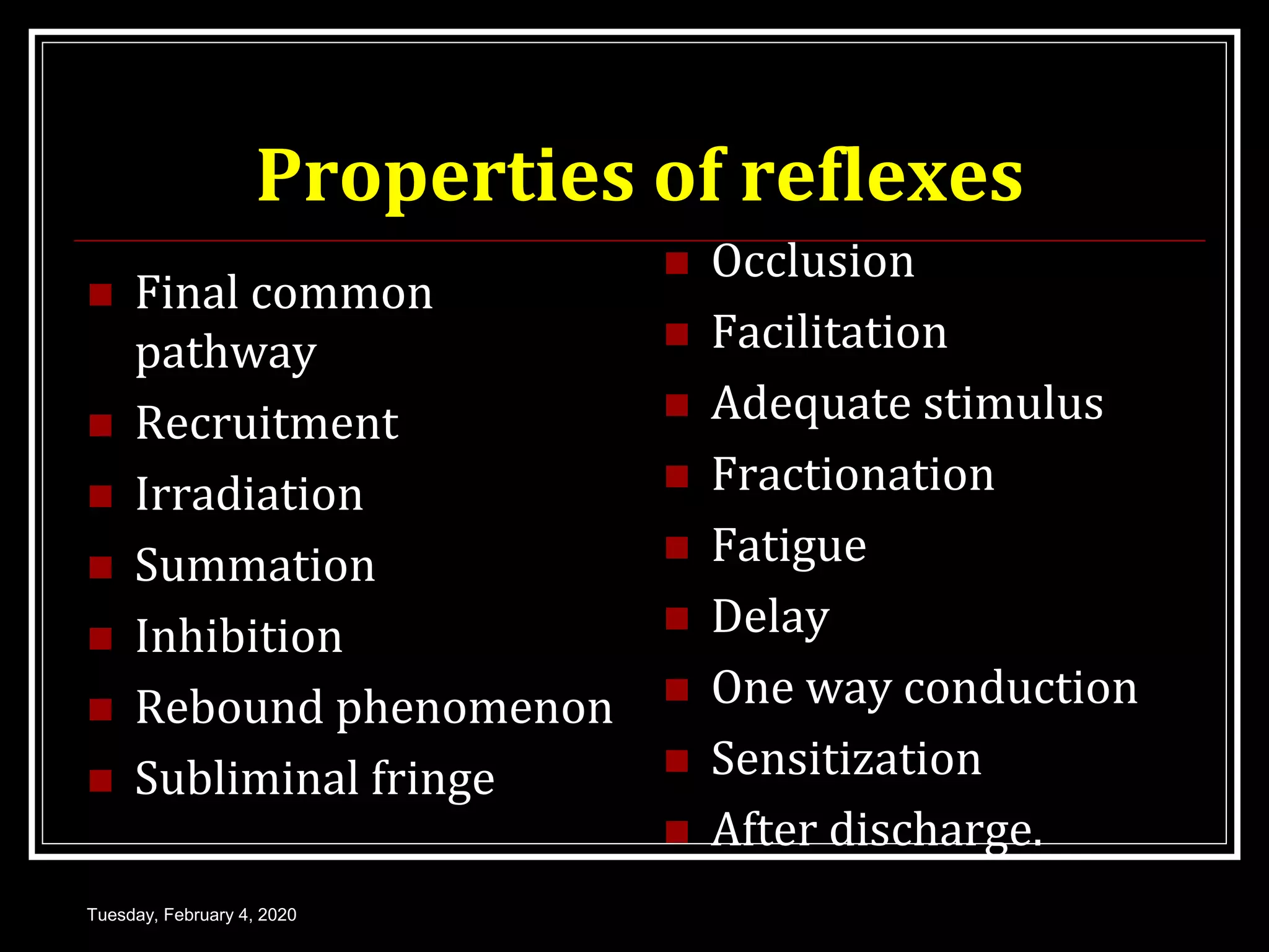 Properties of reflexes | PPT