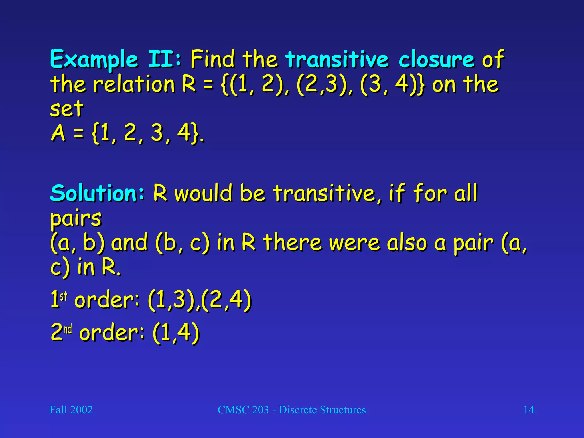 Properties of relations | PPT