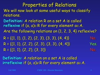 Properties of relations | PPT