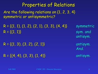 Properties of relations | PPT