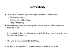 Properties of reservoir rocks | PPTX