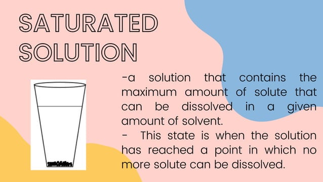 Properties of saturated and unsaturated solution