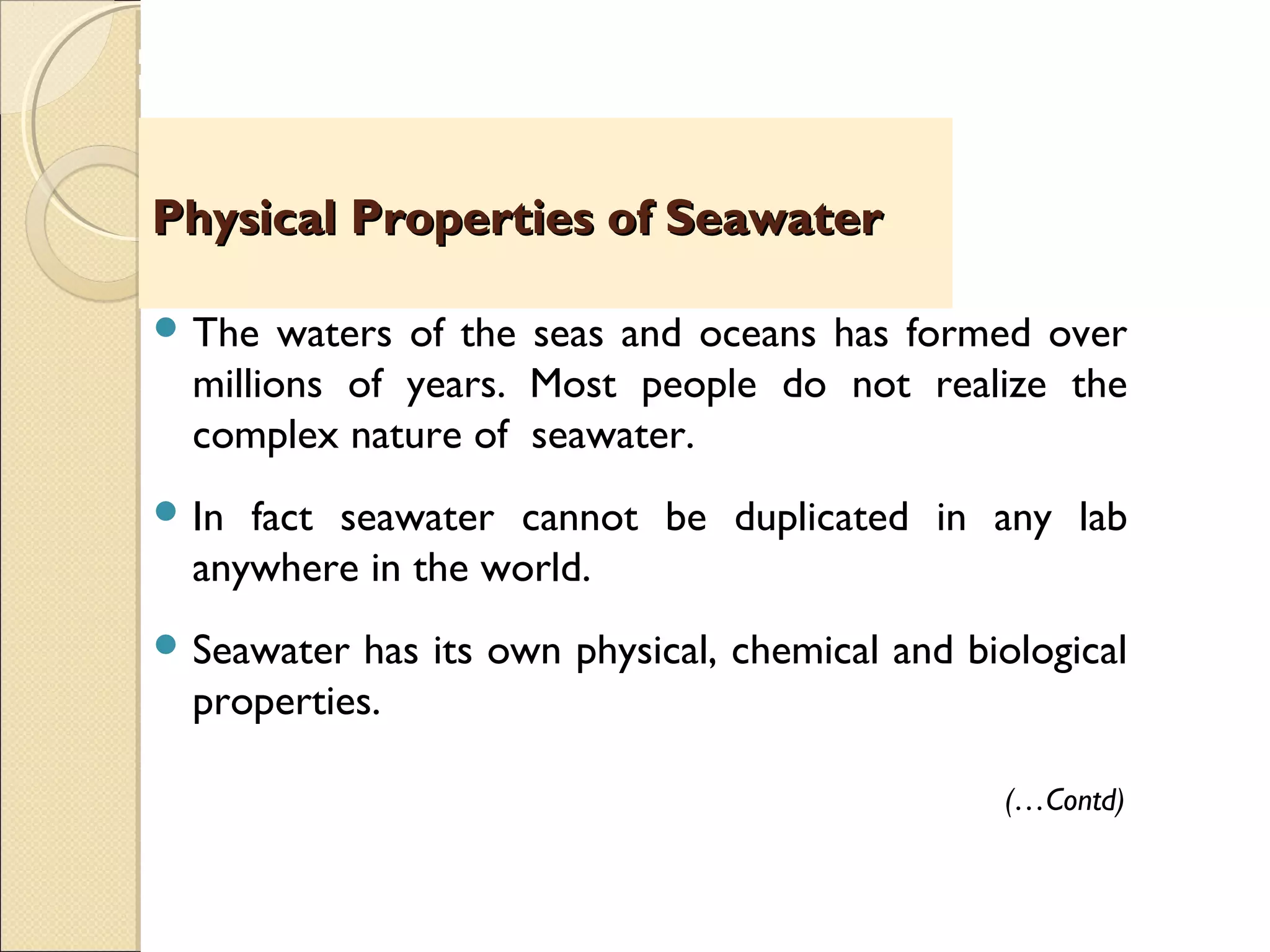 Properties of sea water | PPT