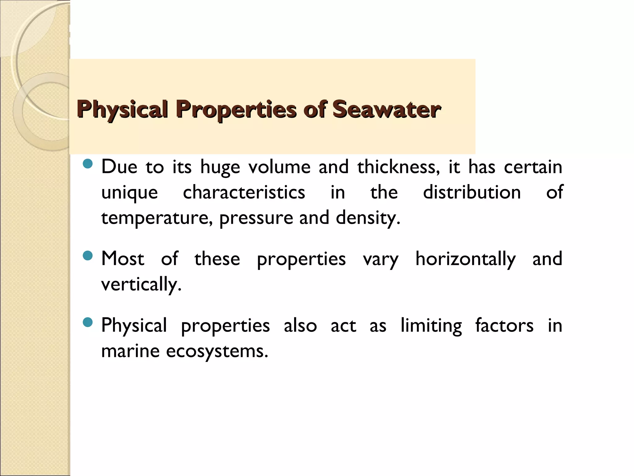 Properties of sea water | PPT