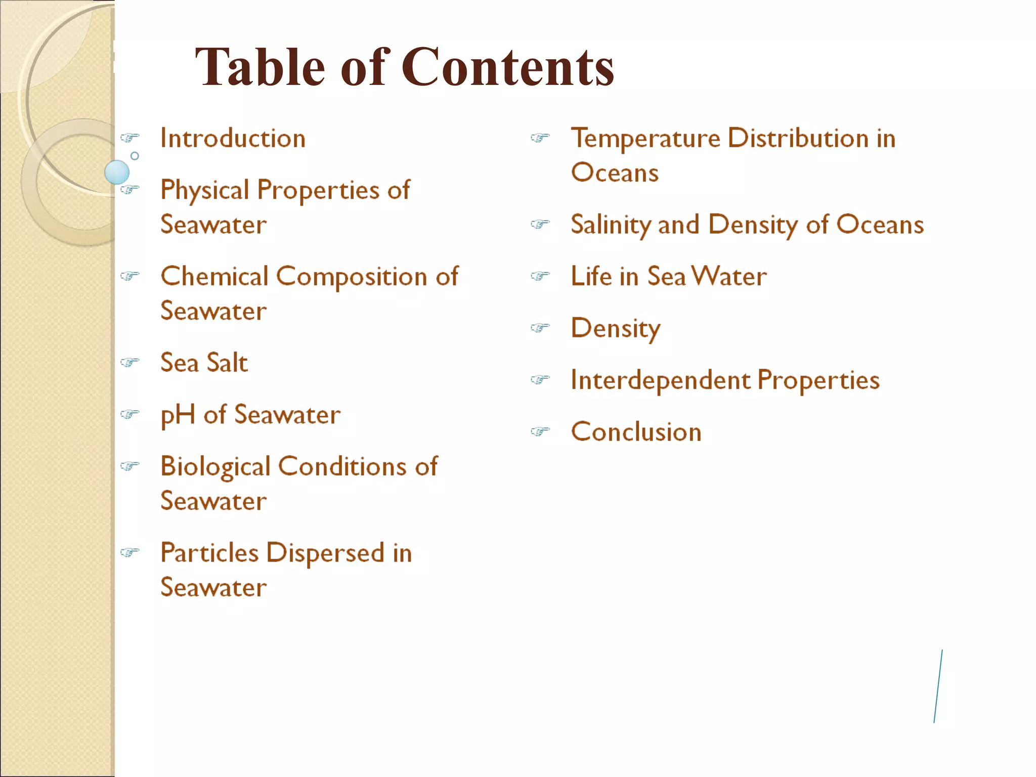 Properties of sea water | PPT