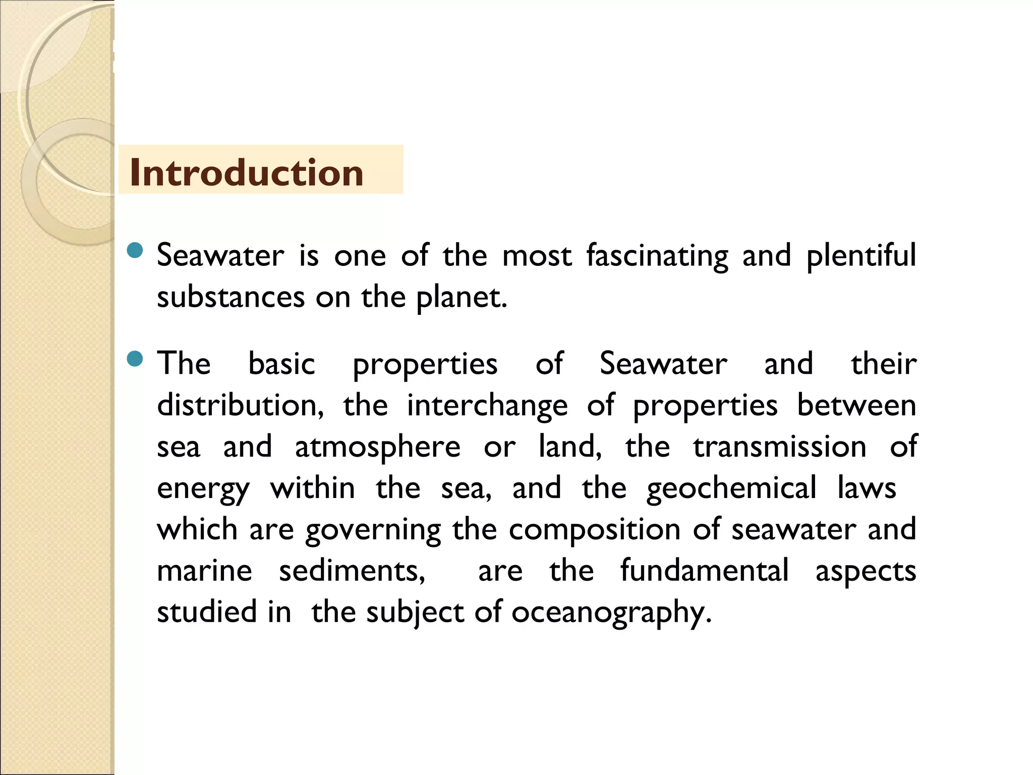 Properties of sea water | PPT