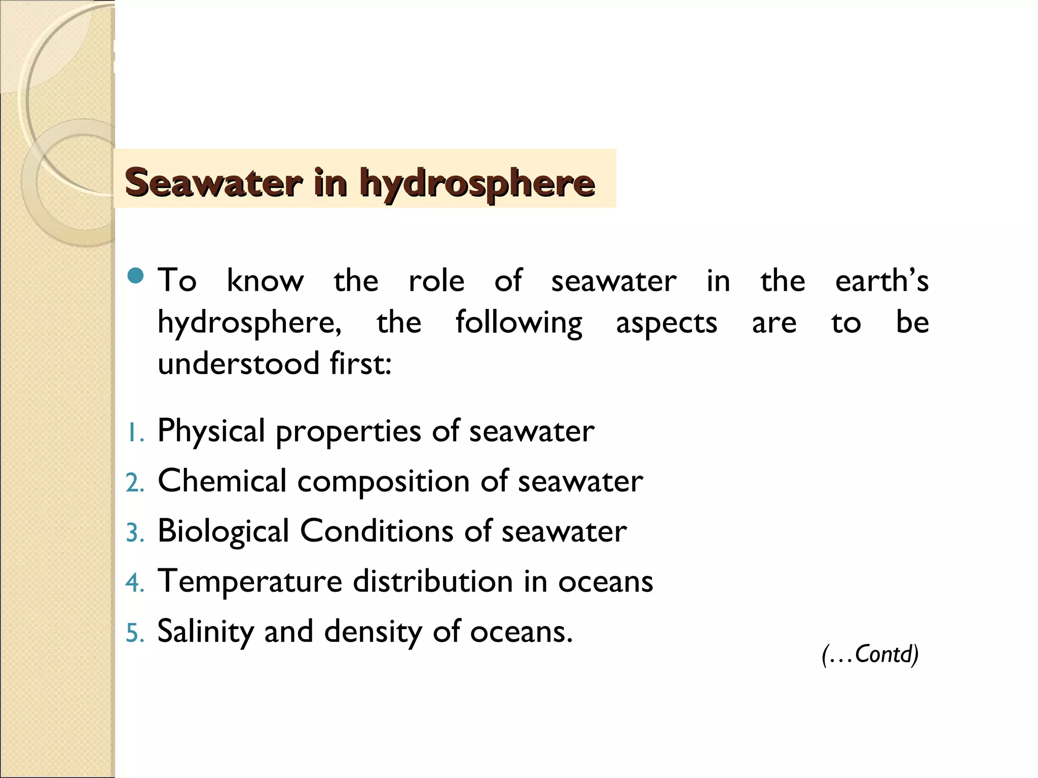 Properties of sea water | PPT