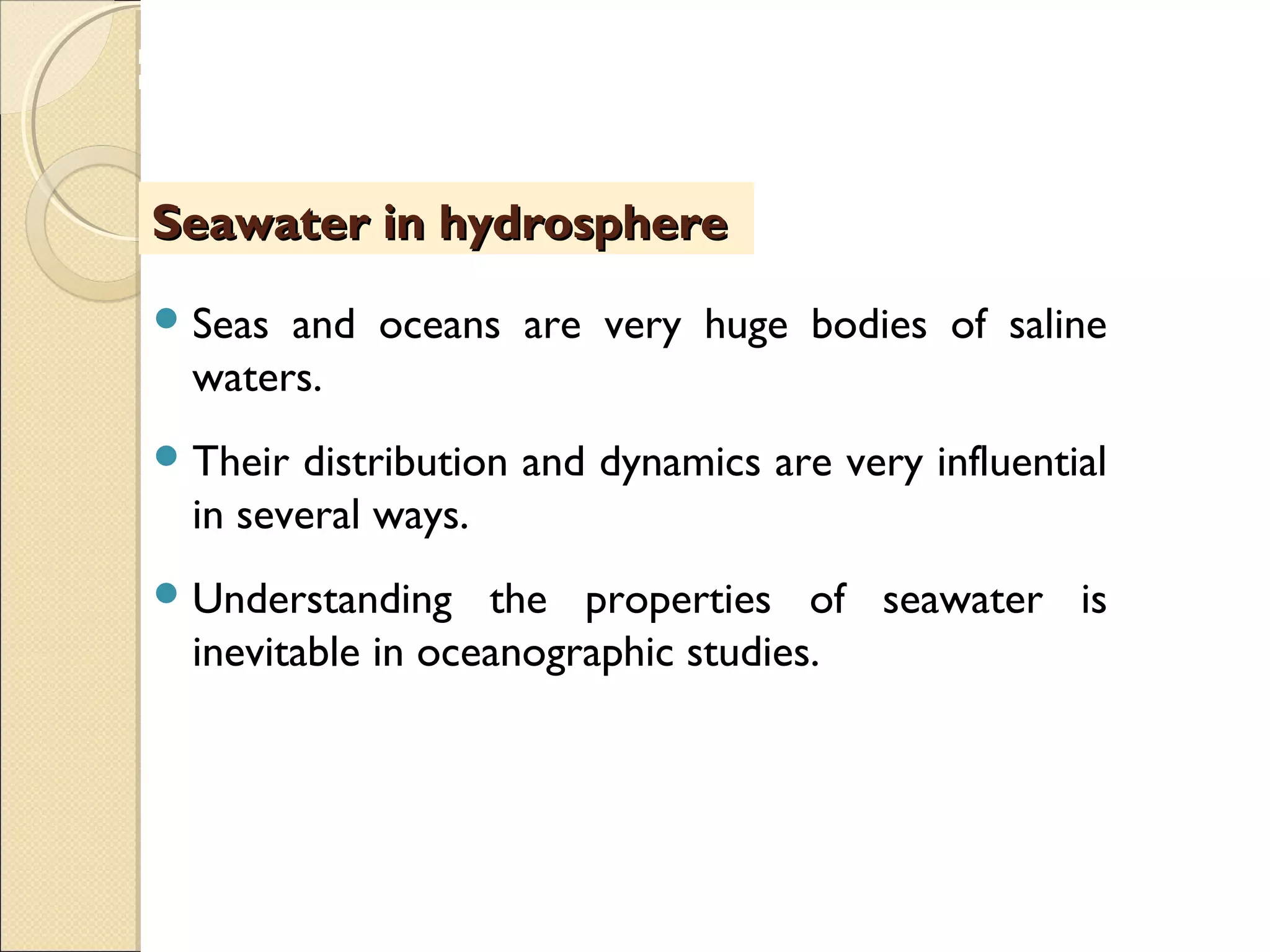 Properties of sea water | PPT