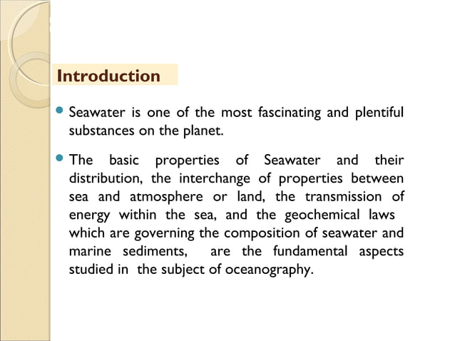 Properties of sea water | PPT