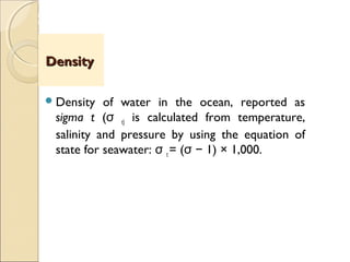 Properties of sea water | PPT