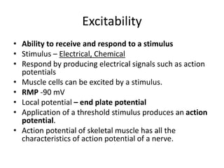 Properties of skeletal muscle | PPTX