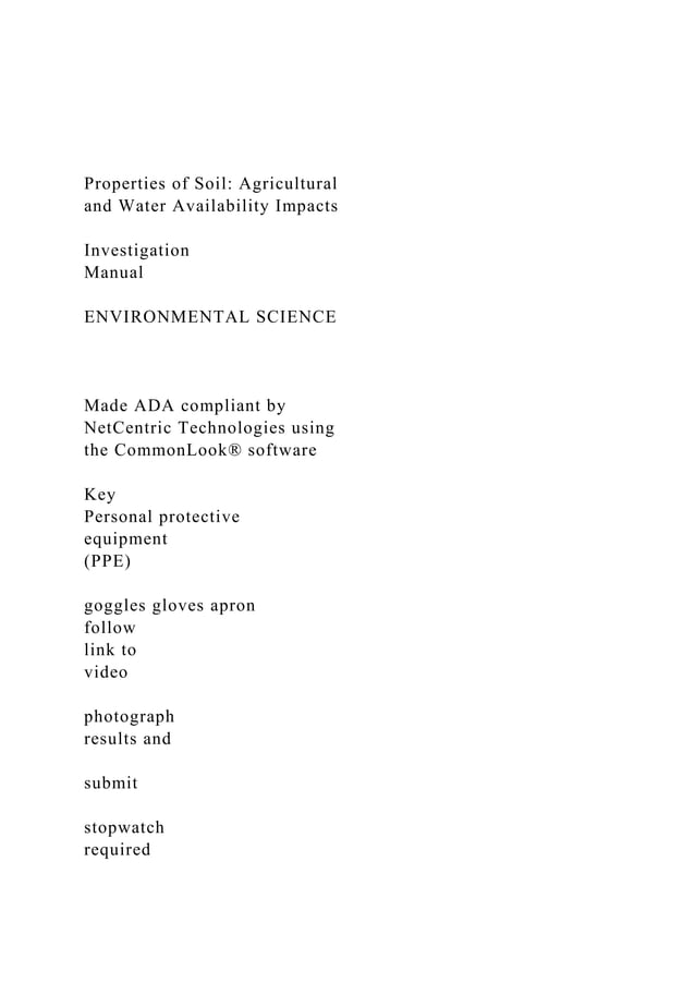 Properties of Soil Agricultural and Water Availability Impa.docx
