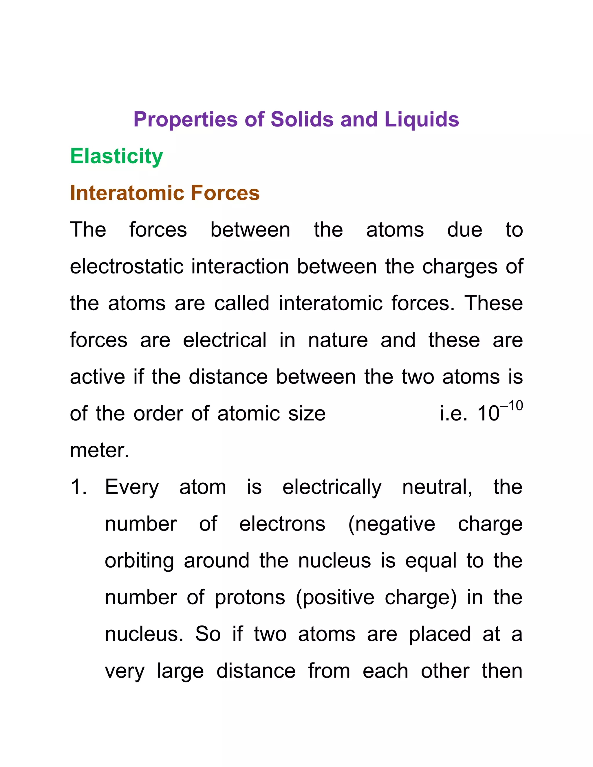 Properties of Solids and Liquids Notes - JEE Main 2015 | PDF