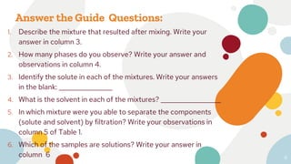 Properties of Solution (Describing Mixtures) | PPT