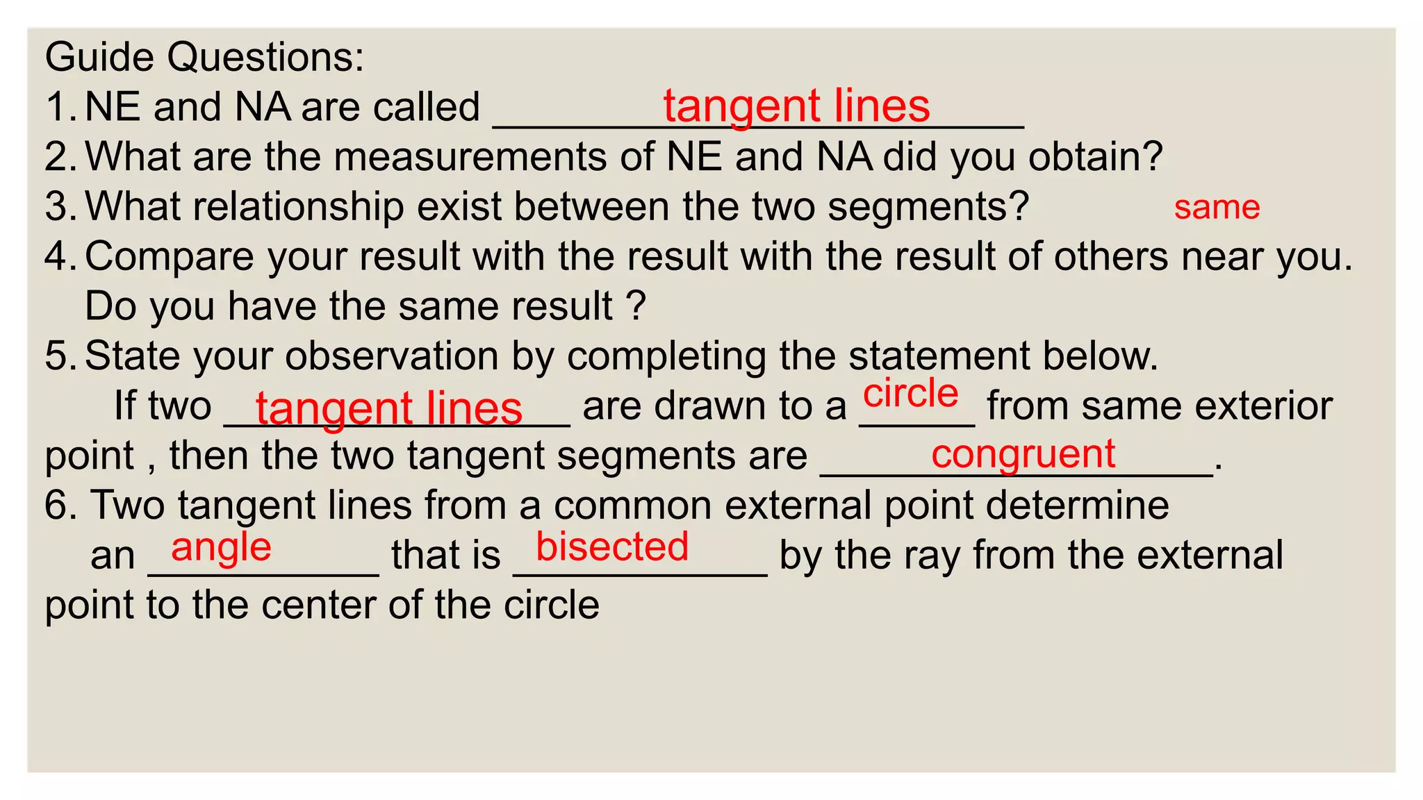 Properties of tangent demo | PPT