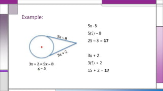 Properties of tangents to circles | PPTX