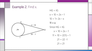 Properties of tangents to circles | PPTX