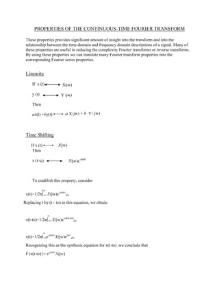 PROPERTIES OF THE FOURIER TRANSFORM.PDF
