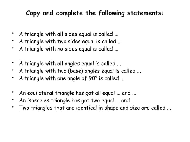 Properties of Triangles.pptx - explanation along wih sample questions | PPT