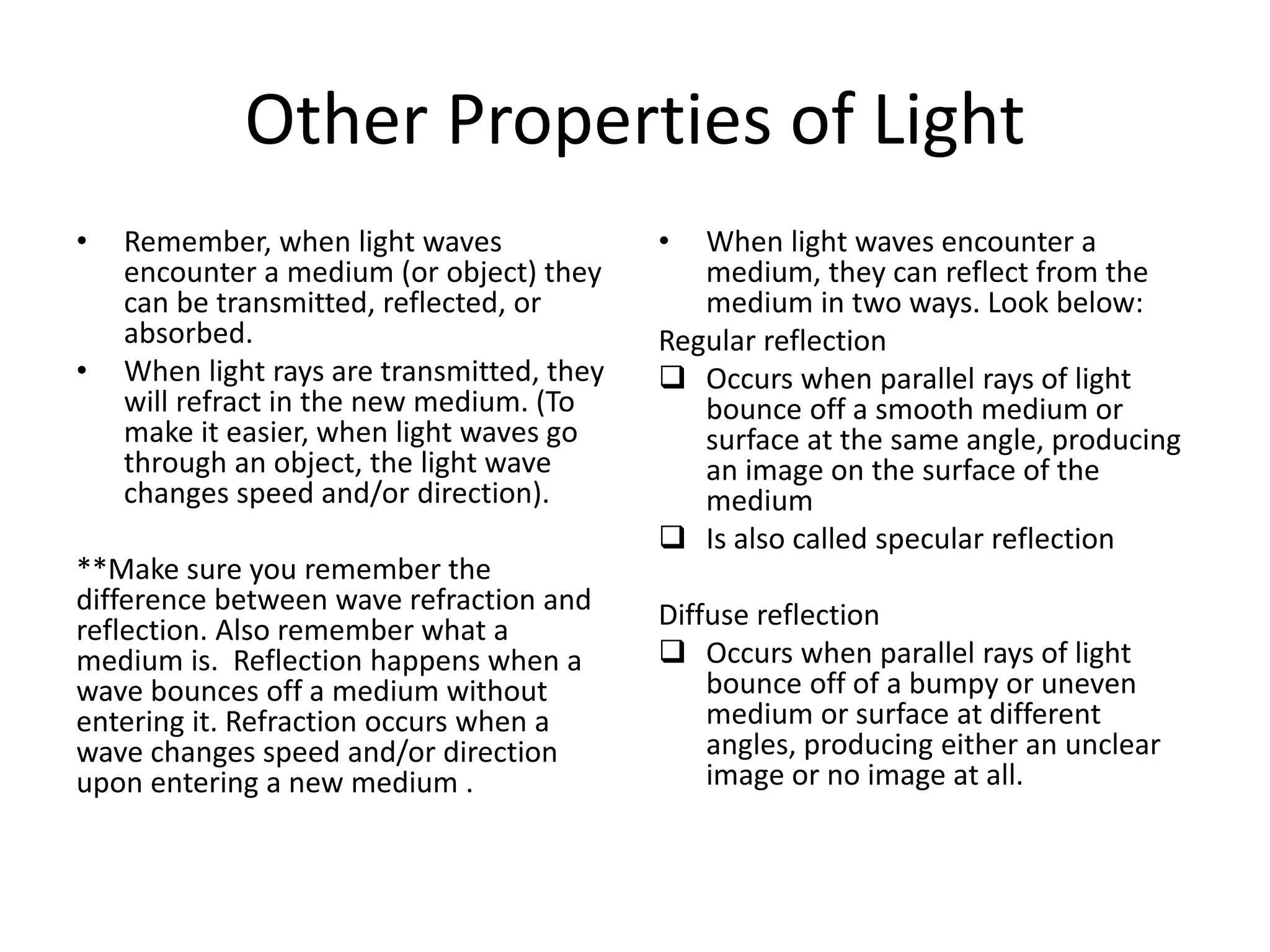 Properties of Visible Light | PPTX
