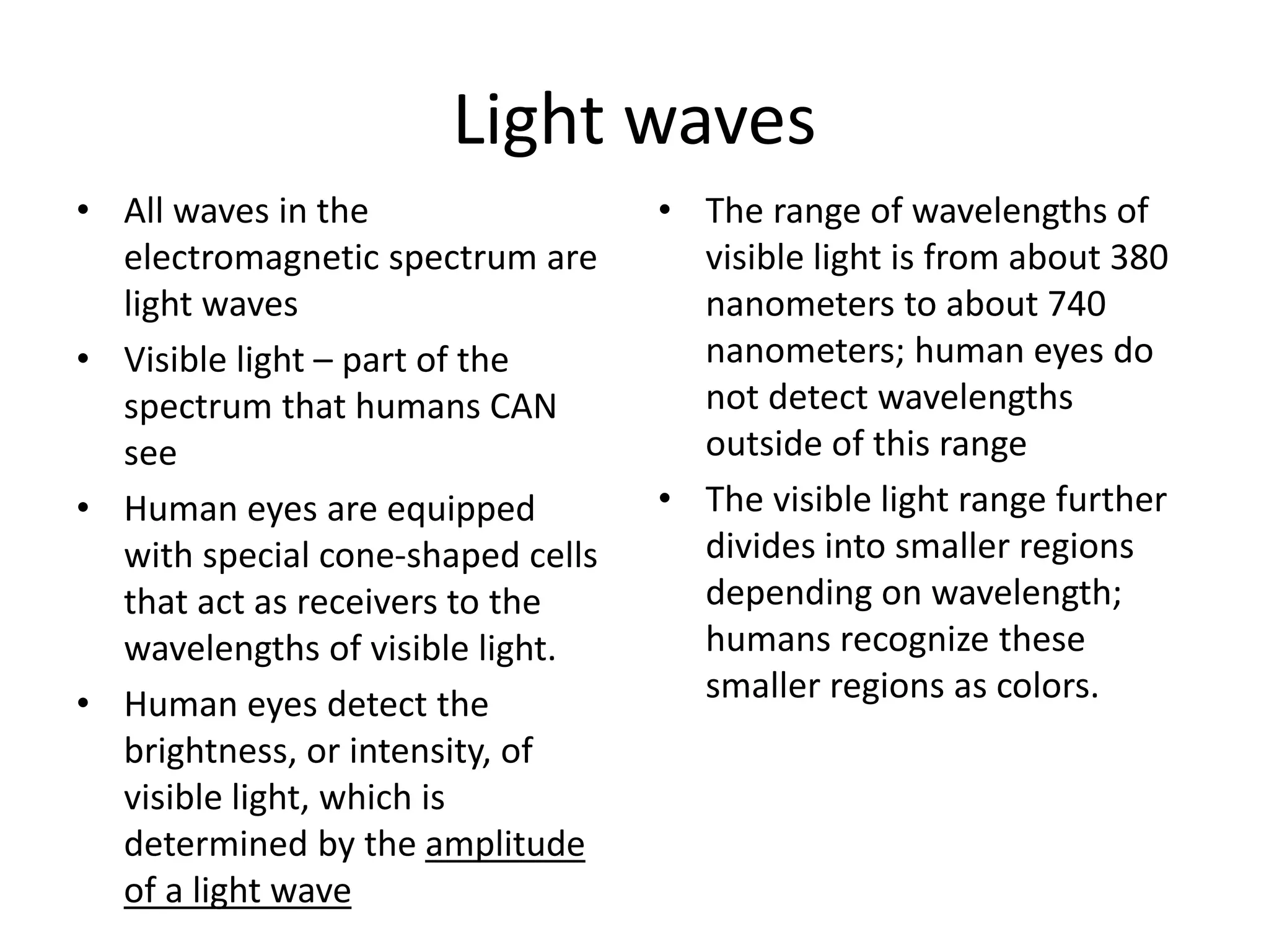 Properties of Visible Light | PPTX