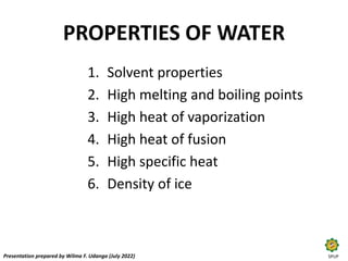 Physical Properties Of Water Notes