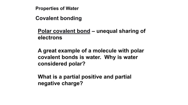 properties of water.ppt for grade 9 high school | PPT | Chemistry | Science