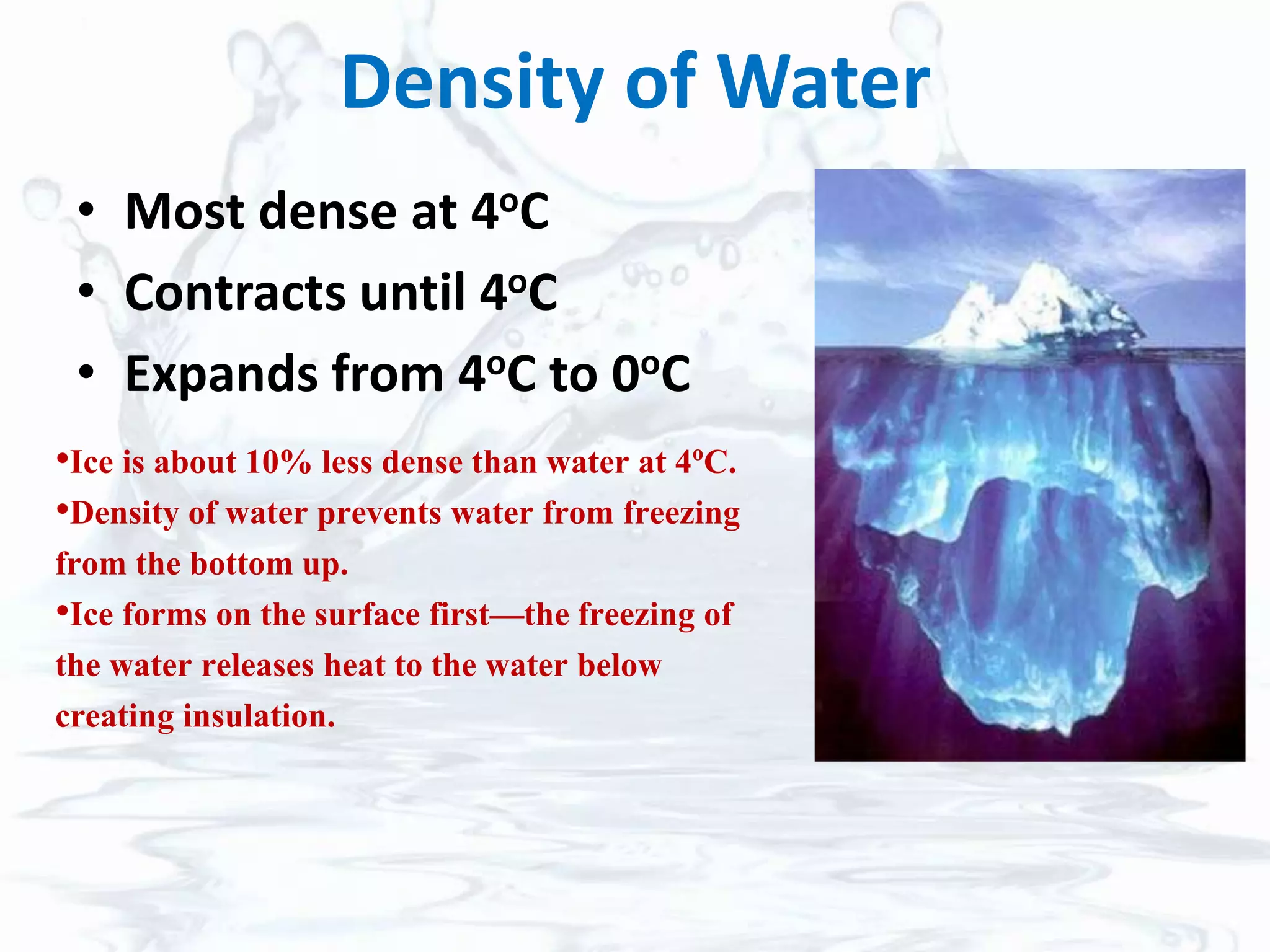 Properties of water and its global distribution | PPTX