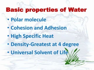 Properties of water and its global distribution | PPTX