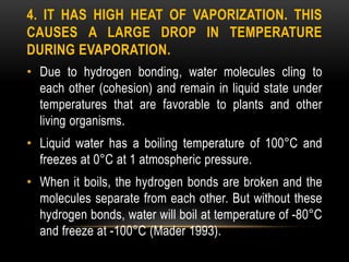Properties of Water (Molecular Structure and Intermolecular pre ...