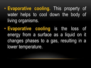 Properties of Water (Molecular Structure and Intermolecular pre ...