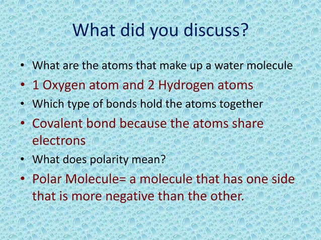 Properties of Water Presentation | PPTX