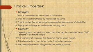 Physical & Chemical Properties of Wool Fiber | PPTX