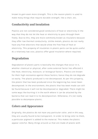 Properties Uses and Complications of Plastic .pdf | Chemistry | Science
