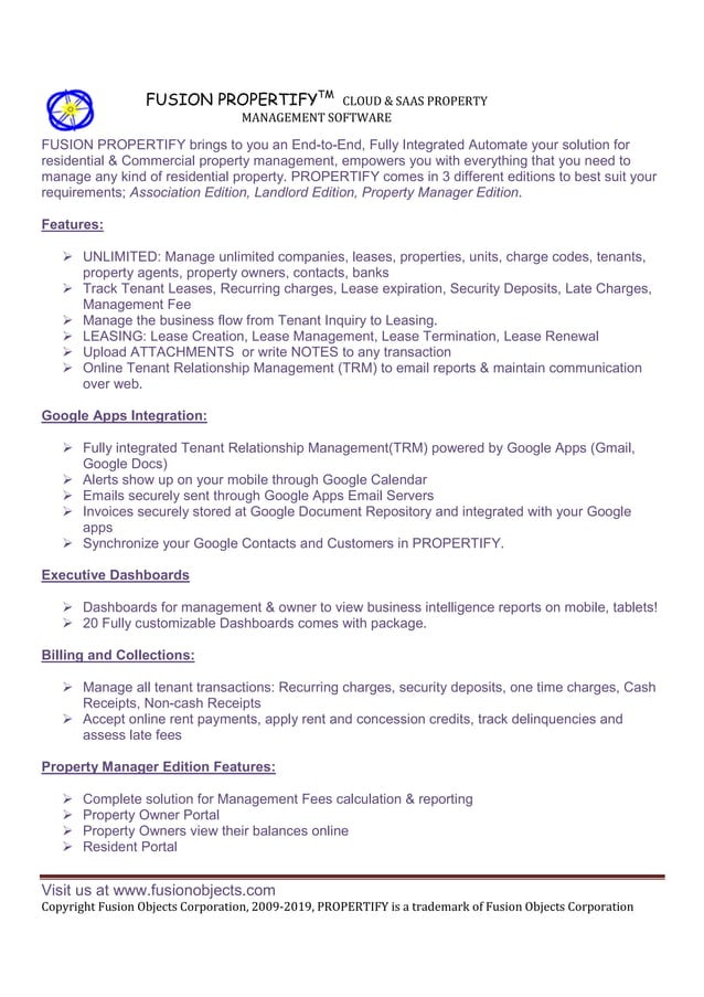 Propertify Features | PDF