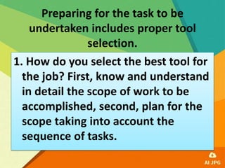 Proper tool selection | PPTX